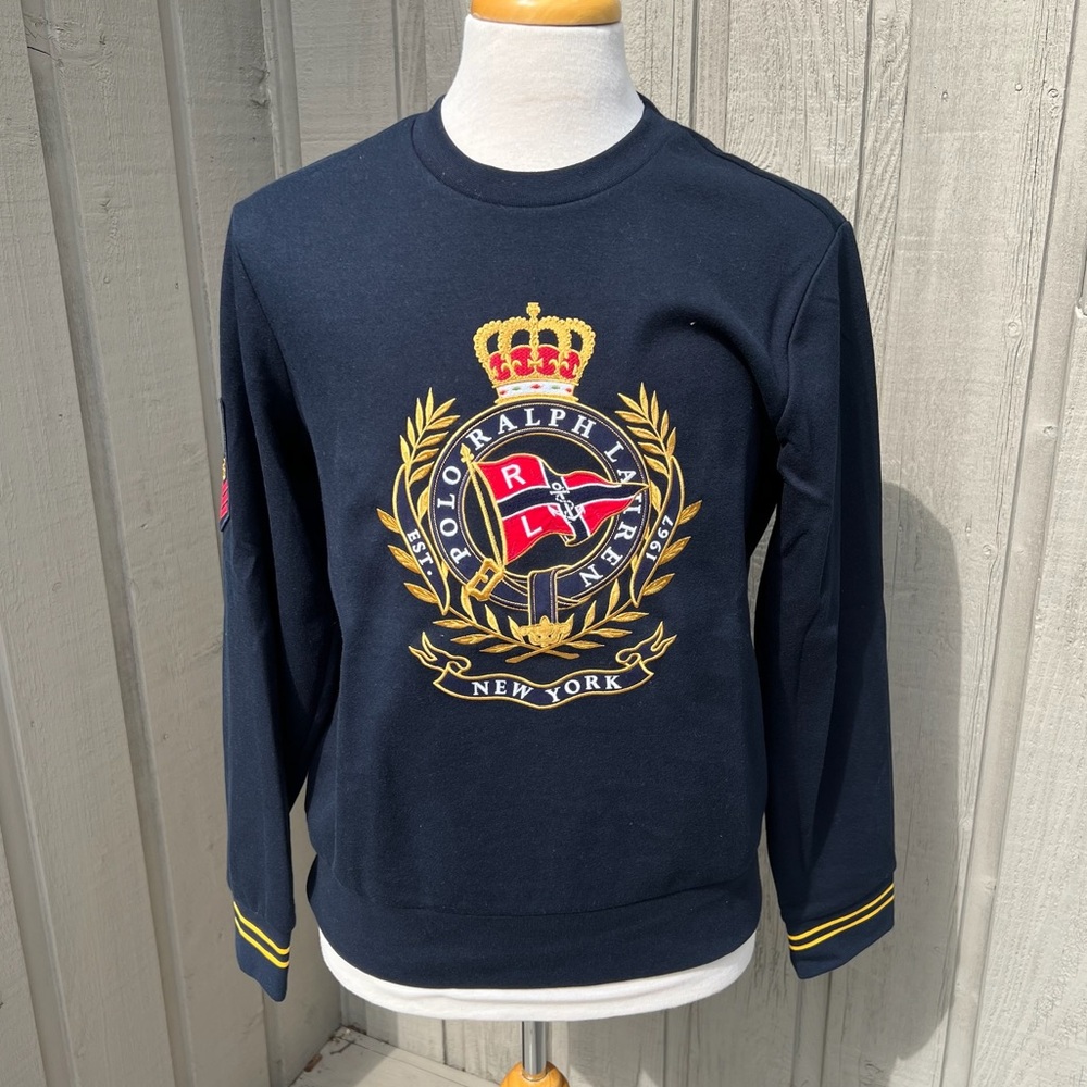 Polo Ralph Lauren Preppy Graphic Crest Logo Crewneck … - Gem